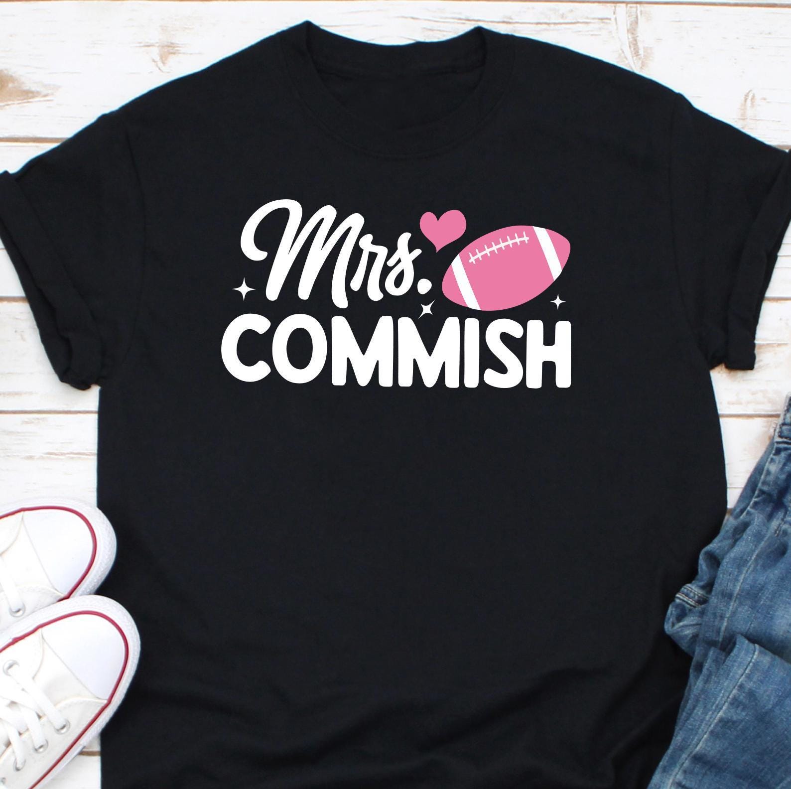 Mrs Commish T-shirt, Funny Commish Player Tees, Fantasy Football ...
