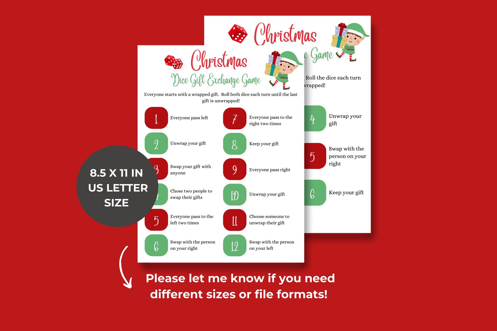 Christmas Elf Dice Gift Exchange Game | Gift/present Swap Game | Pass ...