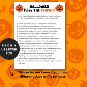 Pass the Pumpkin Game | Halloween Pass the Prize/present/gift Game ...