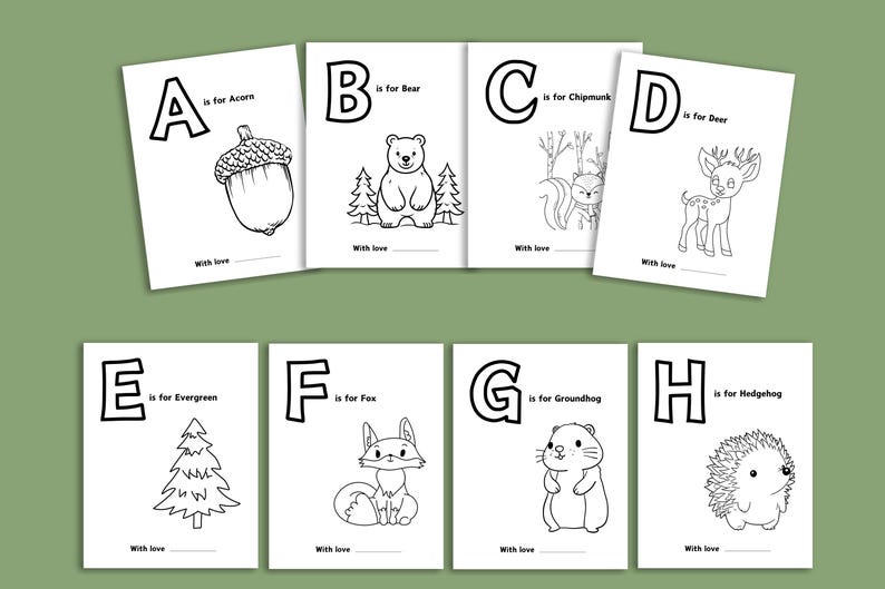 Baby Shower ABC Book | Babys First ABC Book | Abc/alphabet Coloring ...