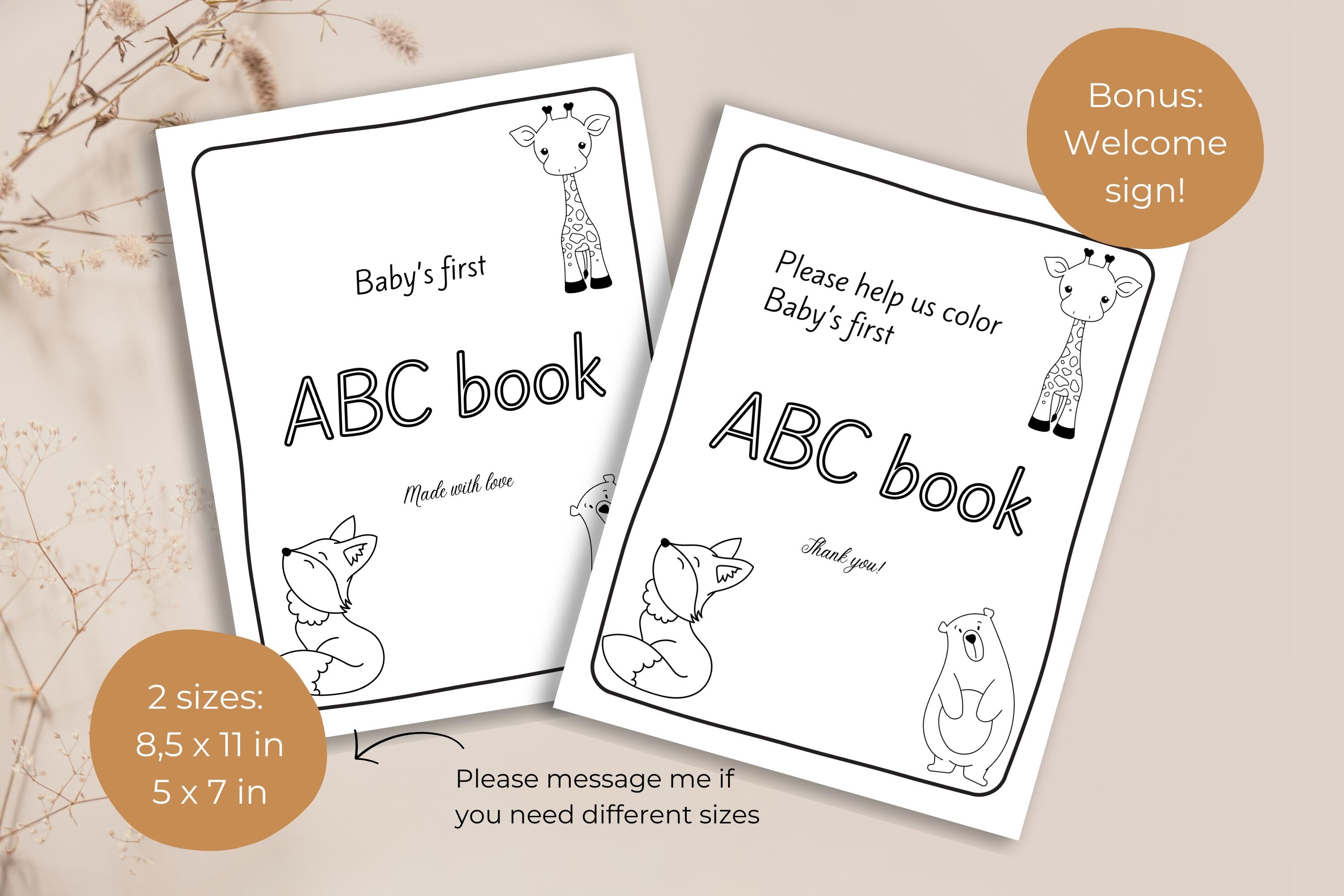 Baby Shower ABC Book | Baby's First ABC Book | ABC Coloring Book | Baby ...