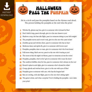 Pass the Pumpkin Game | Halloween Pass the Prize/present/gift Game ...