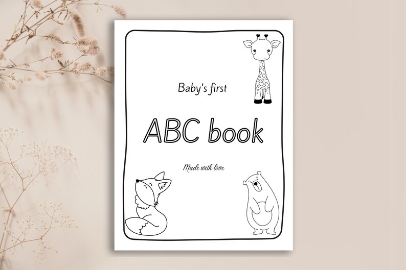 Baby Shower ABC Book | Baby's First ABC Book | ABC Coloring Book | Baby ...