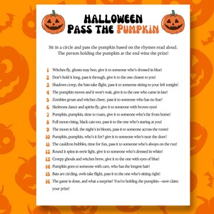 Pass the Pumpkin Game | Halloween Pass the Prize/present/gift Game ...