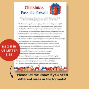 Christmas Pass the Present | Christmas Printable Gift Exchange Game ...