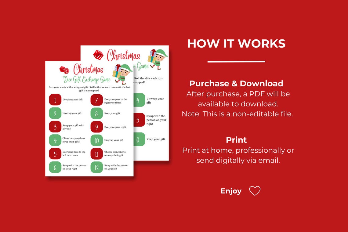 Christmas Elf Dice Gift Exchange Game | Gift/present Swap Game | Pass ...