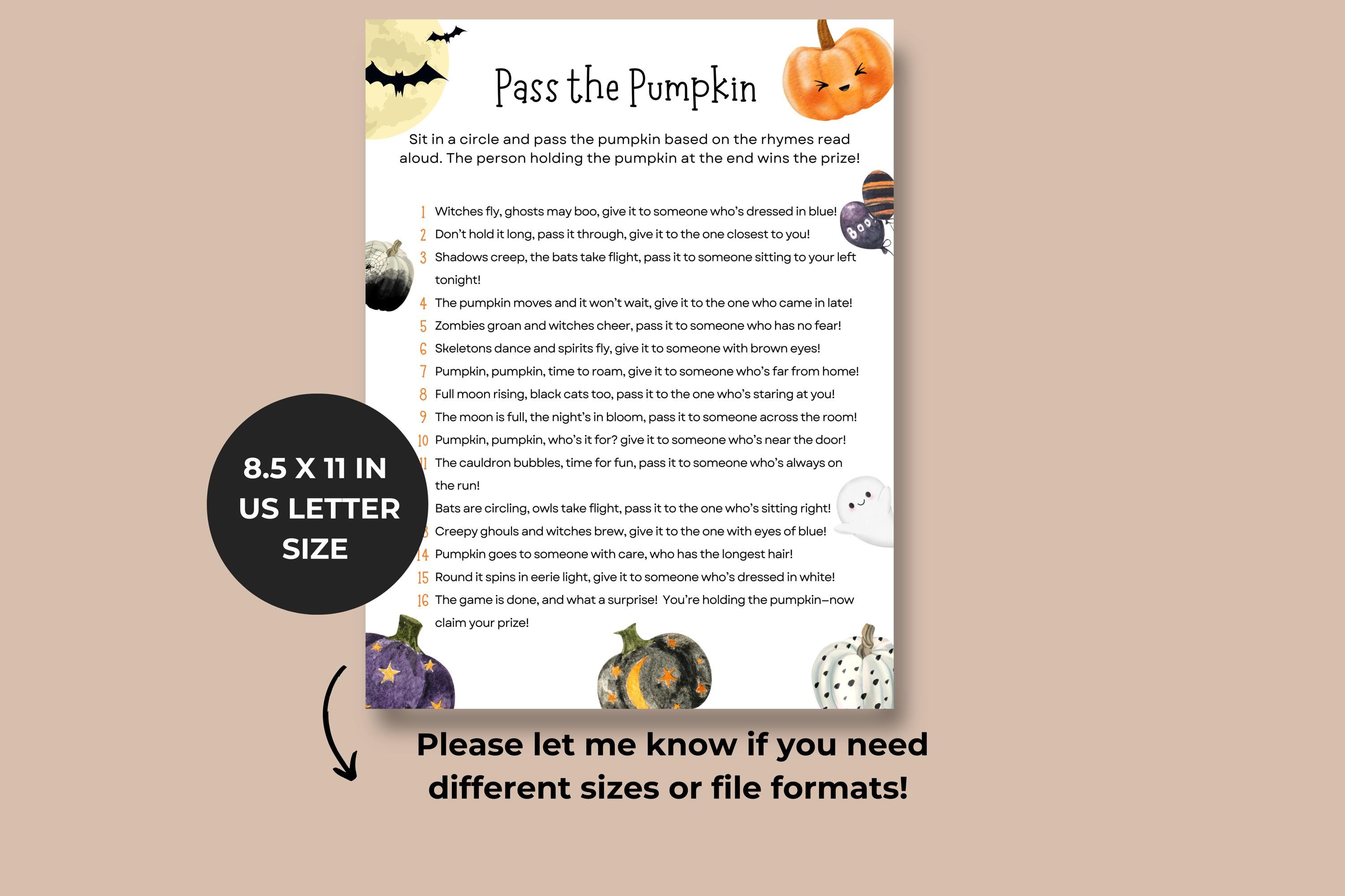 Pass the Pumpkin Game | Halloween Pass the Prize/present Game ...