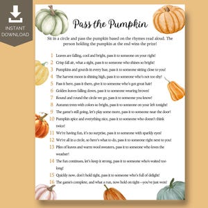 Pass the Pumpkin Game | Pass the Prize/present/gift Game | Thanksgiving ...