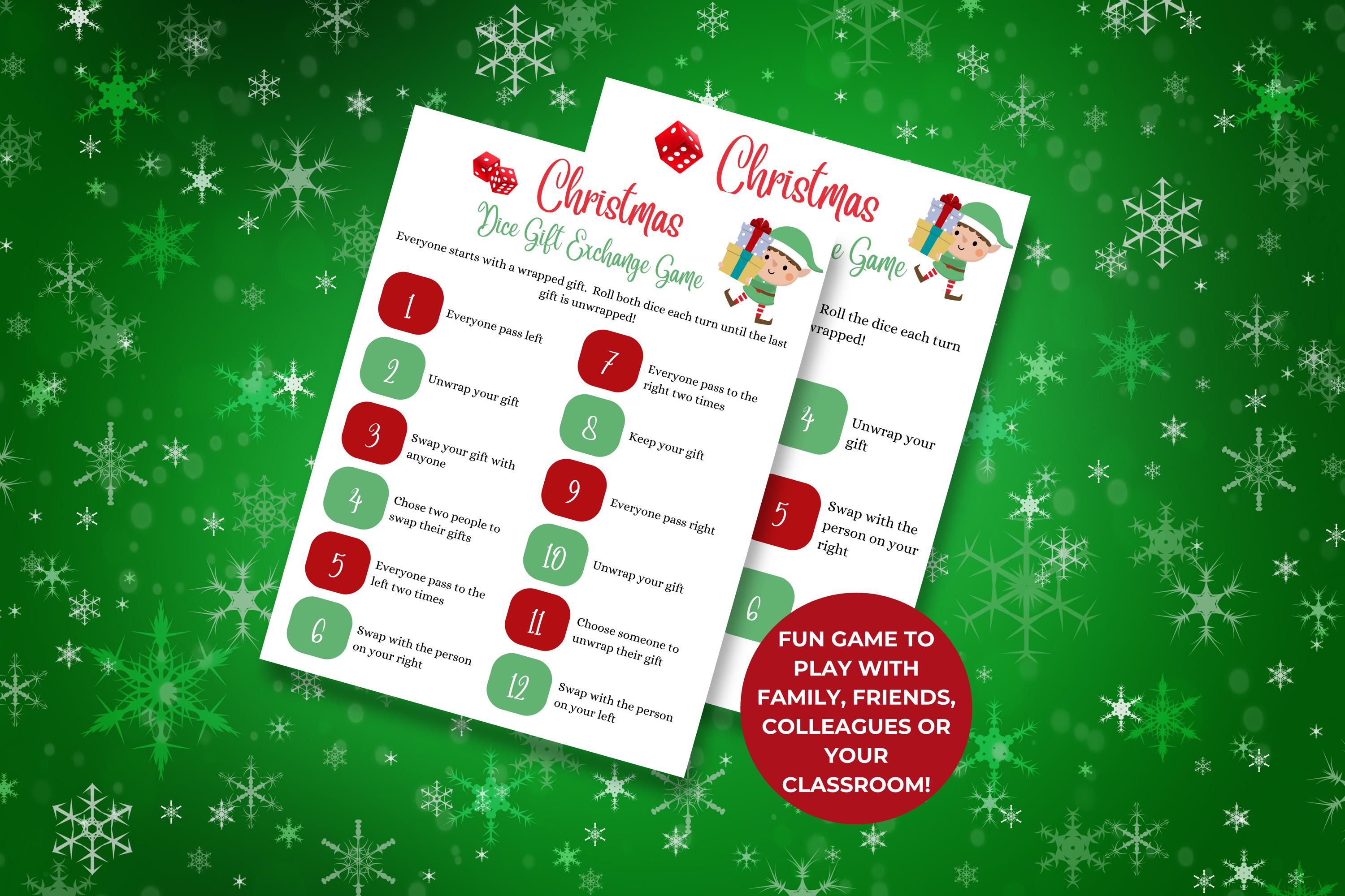 Christmas Elf Dice Gift Exchange Game | Gift/present Swap Game | Pass ...