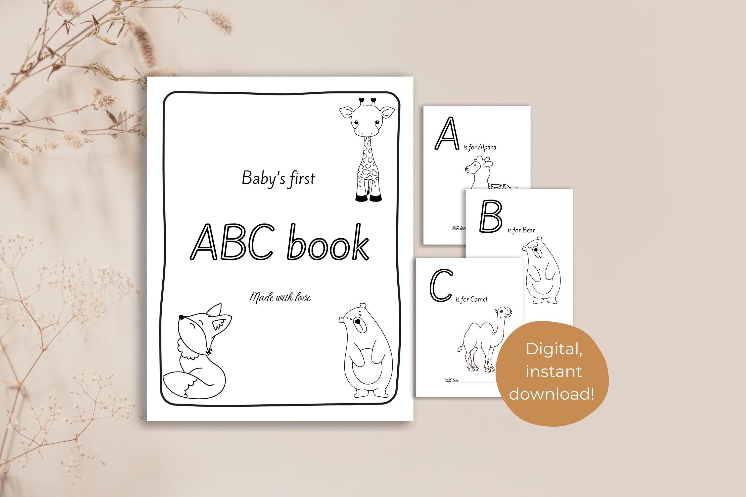 Baby Shower ABC Book | Baby's First ABC Book | ABC Coloring Book | Baby ...