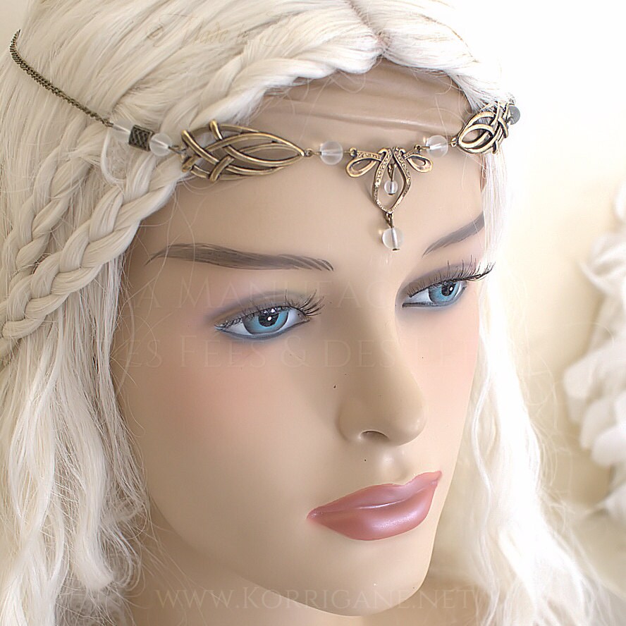 Érin Celtic Circlet Medieval Faery Tiara Bronze Frosted White | Etsy