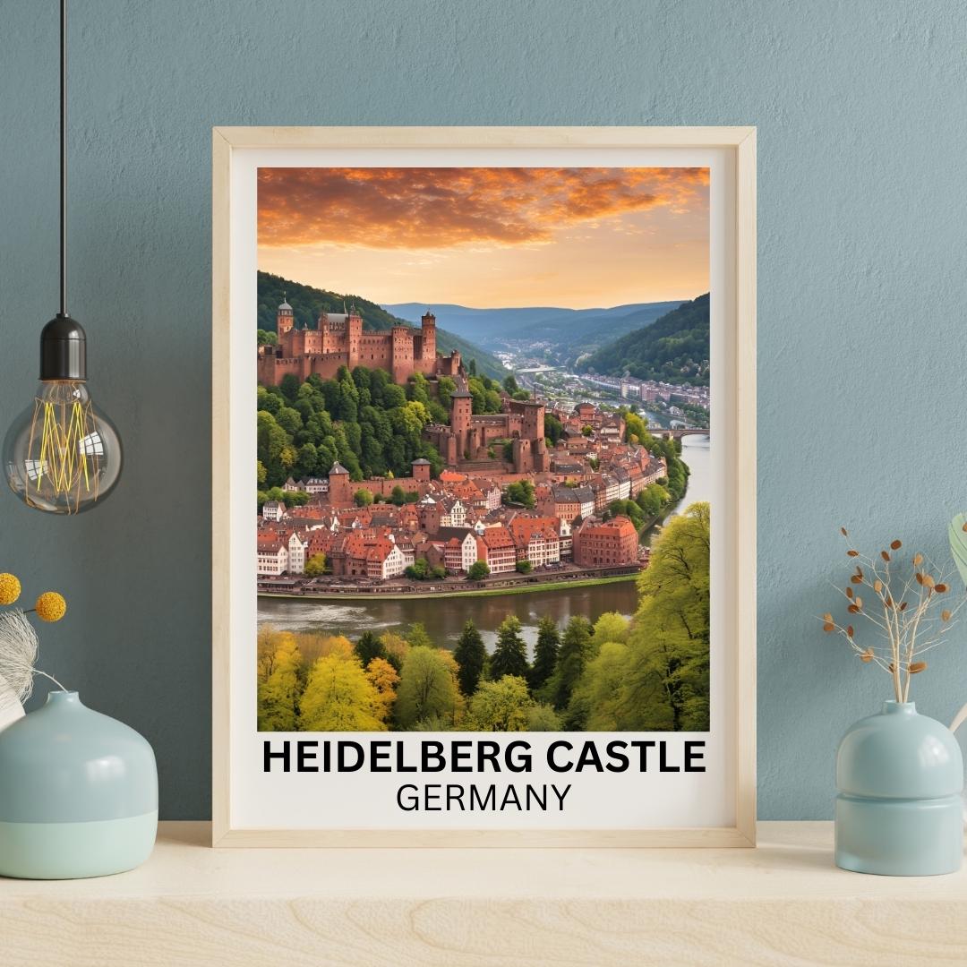 HEIDELBERG CASTLE PRINT, Heidelberg Wall Art, Heidelberg Print ...