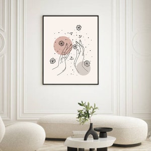 HOLDING HANDS PRINT, Digital Download, Minimalist Wall Art, Holding ...