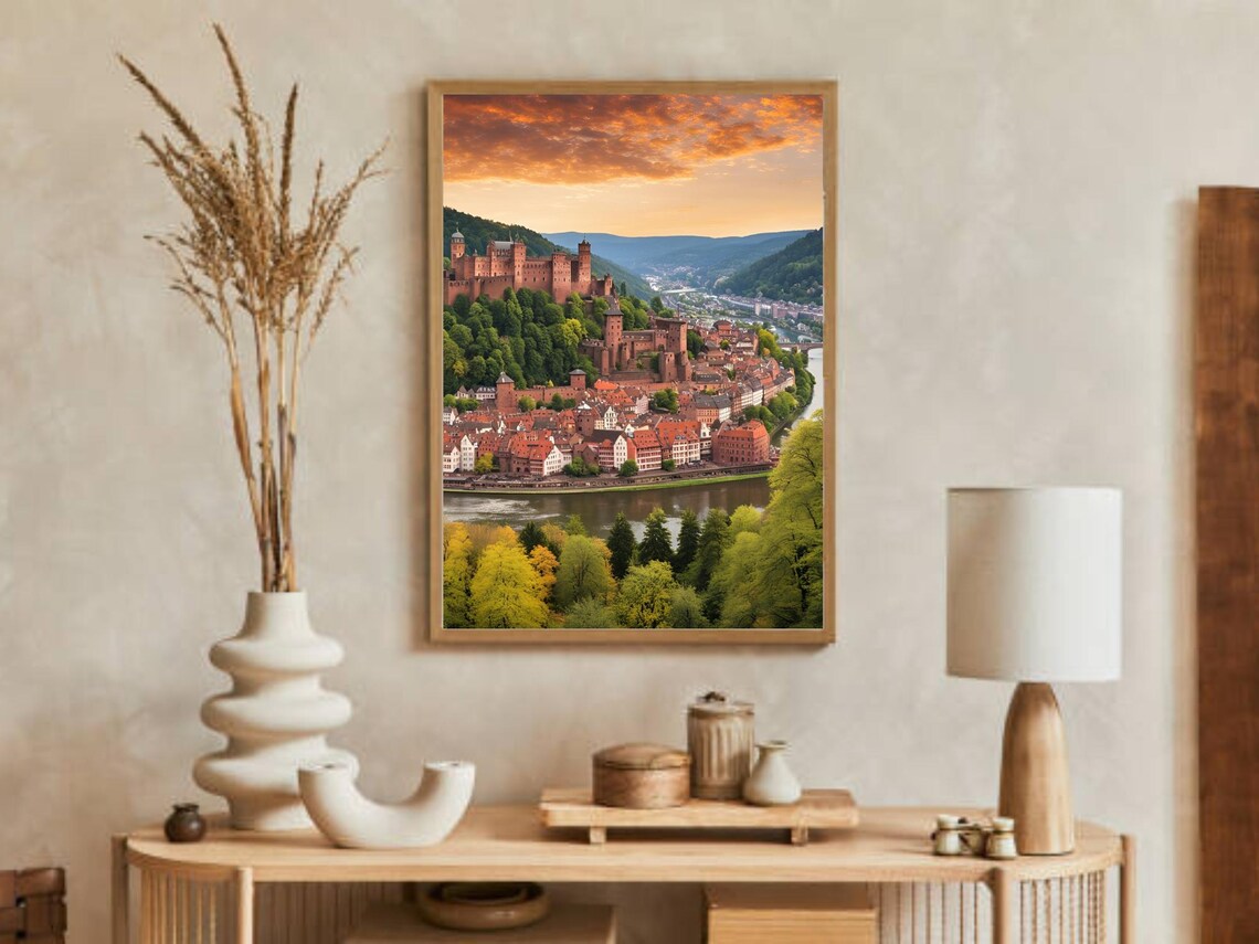 HEIDELBERG CASTLE PRINT, Heidelberg Wall Art, Heidelberg Print ...