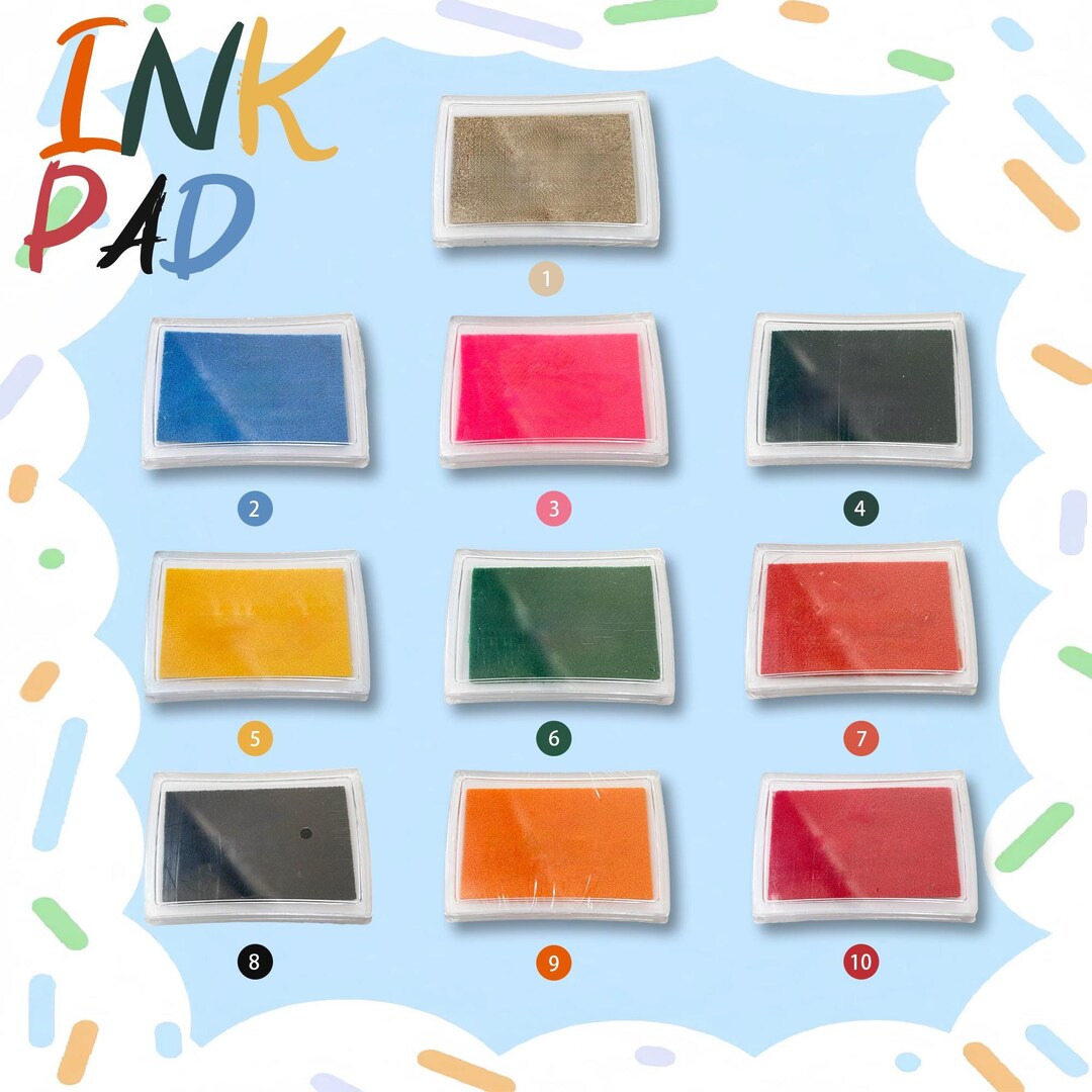 Stamp Pad, Inkpad, 10 Colors, Rubber Stamp Ink, Stamp Ink Pad, Stamp ...