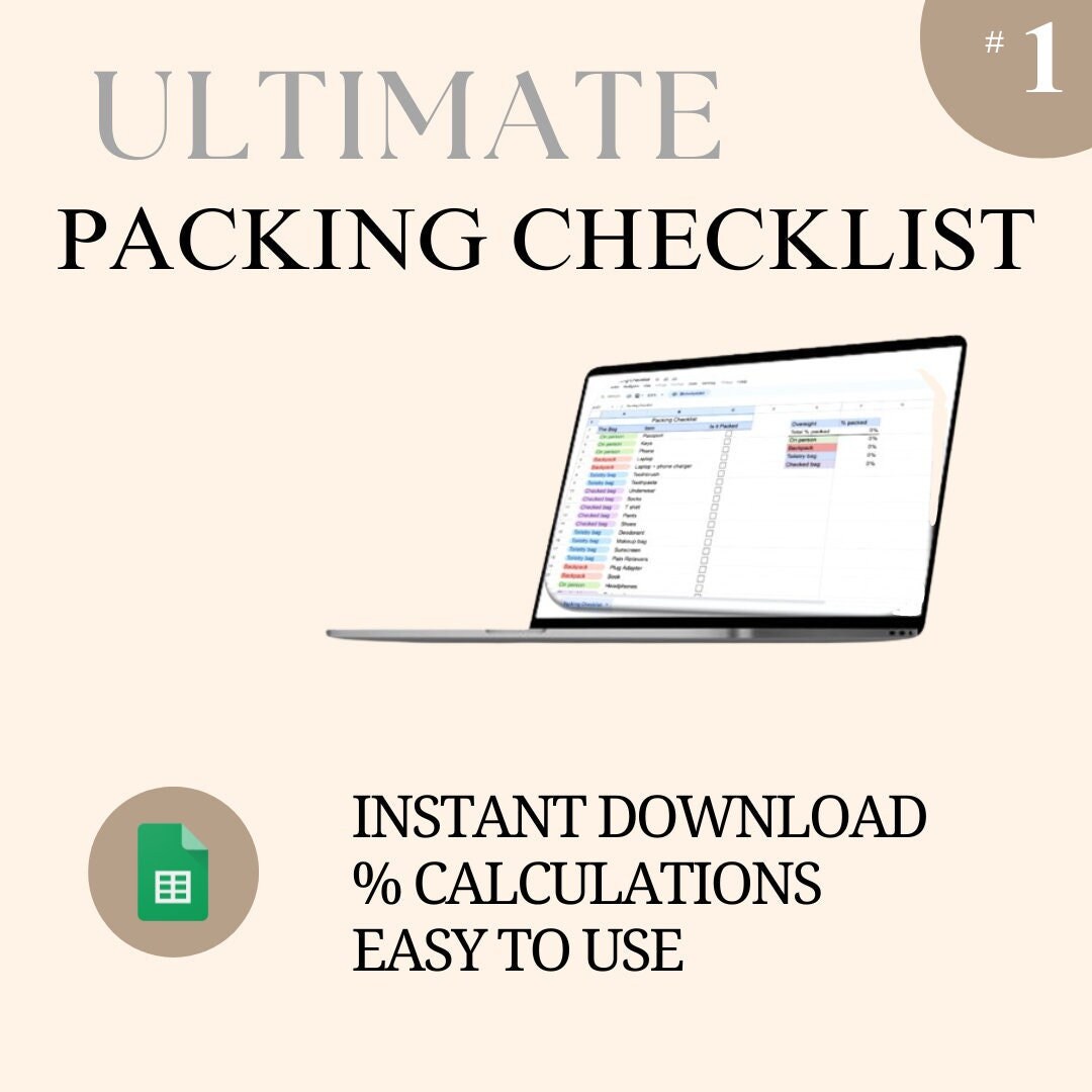 Packing Checklist Planner Vacation Packing List Template Checklist to ...