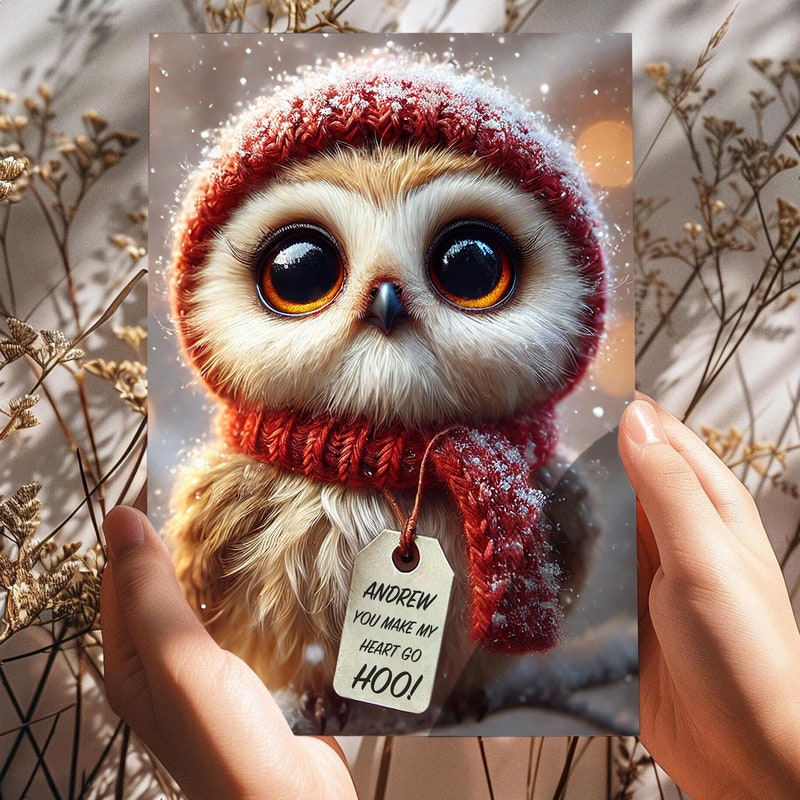 Owl Valentine Card - Etsy