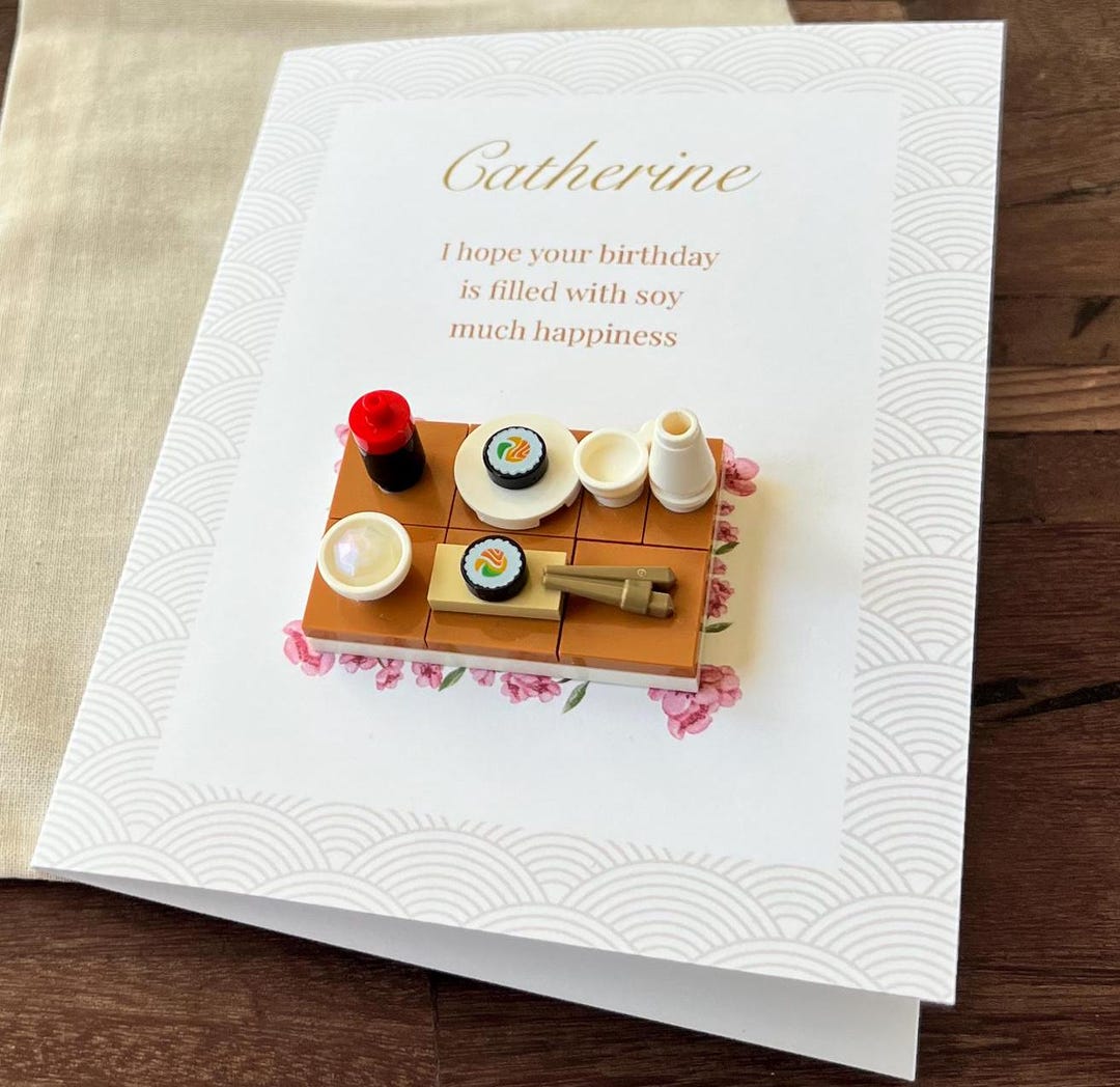 Sushi Birthday Card, Personalize Card, Unique Birthday Card, Sushi 3D ...