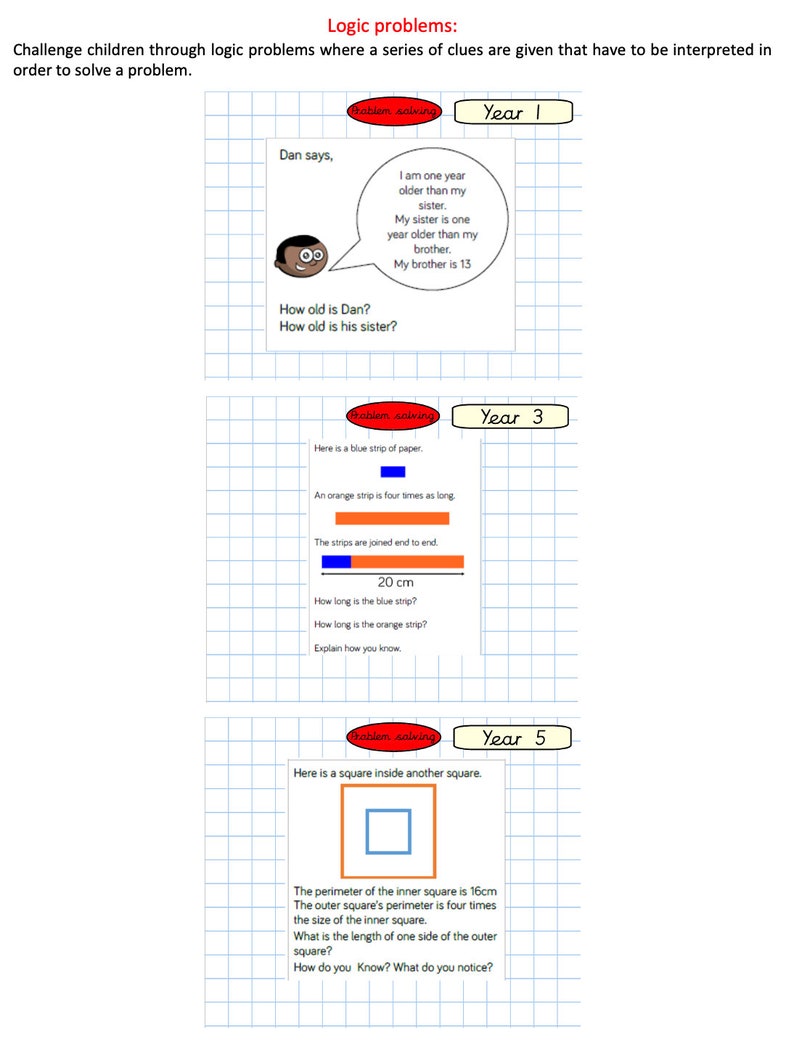 Maths Problem Solving Guide Etsy 0768