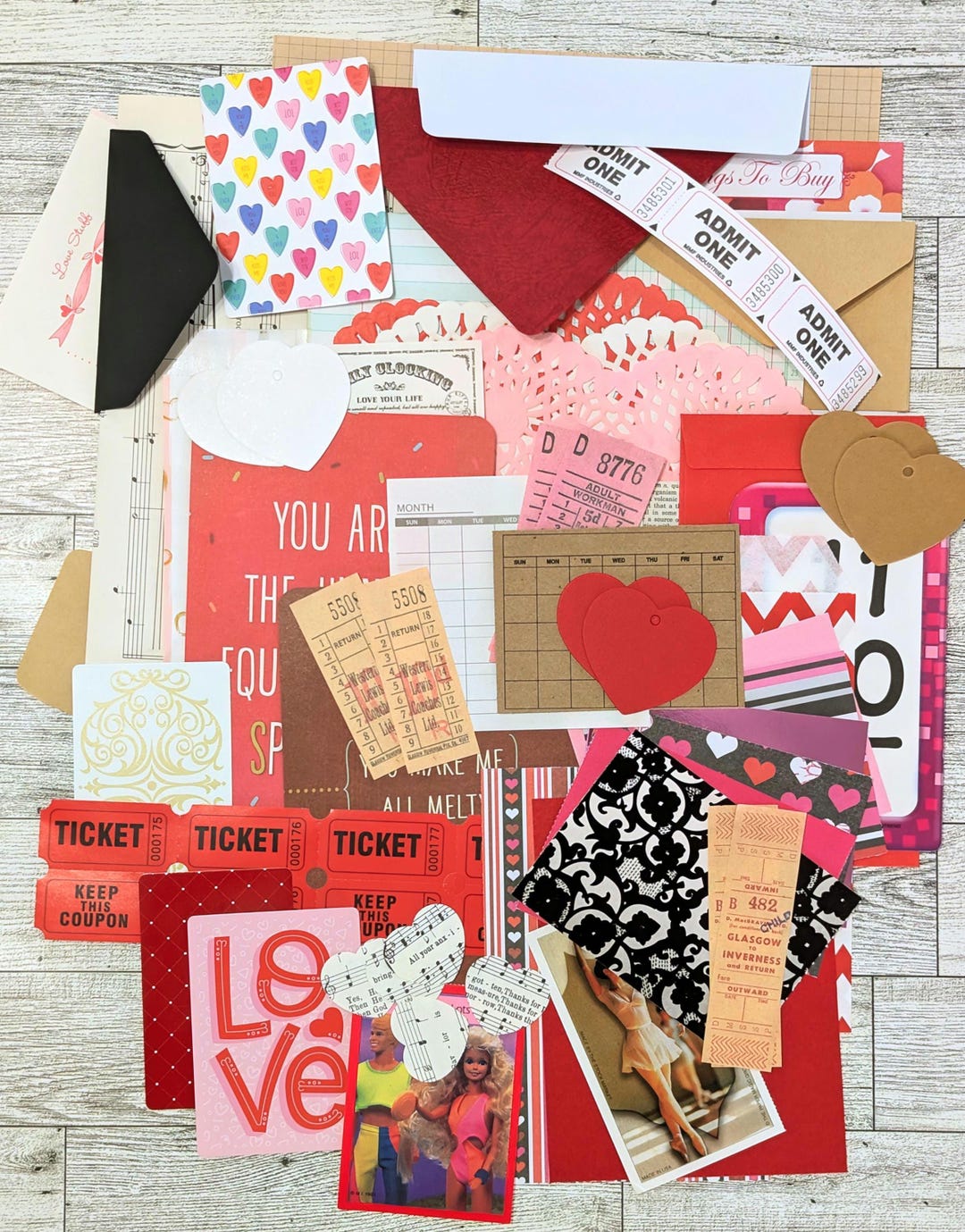 Valentine Junk Journal Kit: Vintage Ephemera, Love Notes & Collage ...