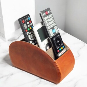 Custom Leather Remote Control Holder, Handmade Cell Phone Holder ...