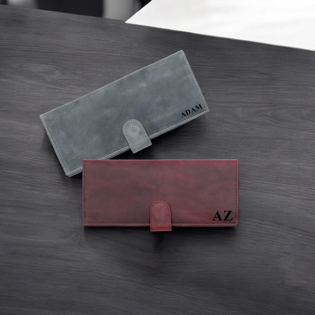 Custom Leather Checkbook Cover, Handmade Checkbook Wallet, Engraved ...