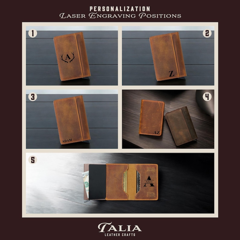 Personalized Leather RFID Pop up Wallet / Christmas Gift for Him / RFID ...