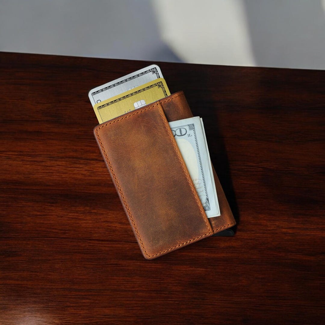 Personalized Leather RFID Pop up Wallet / Christmas Gift for Him / RFID ...