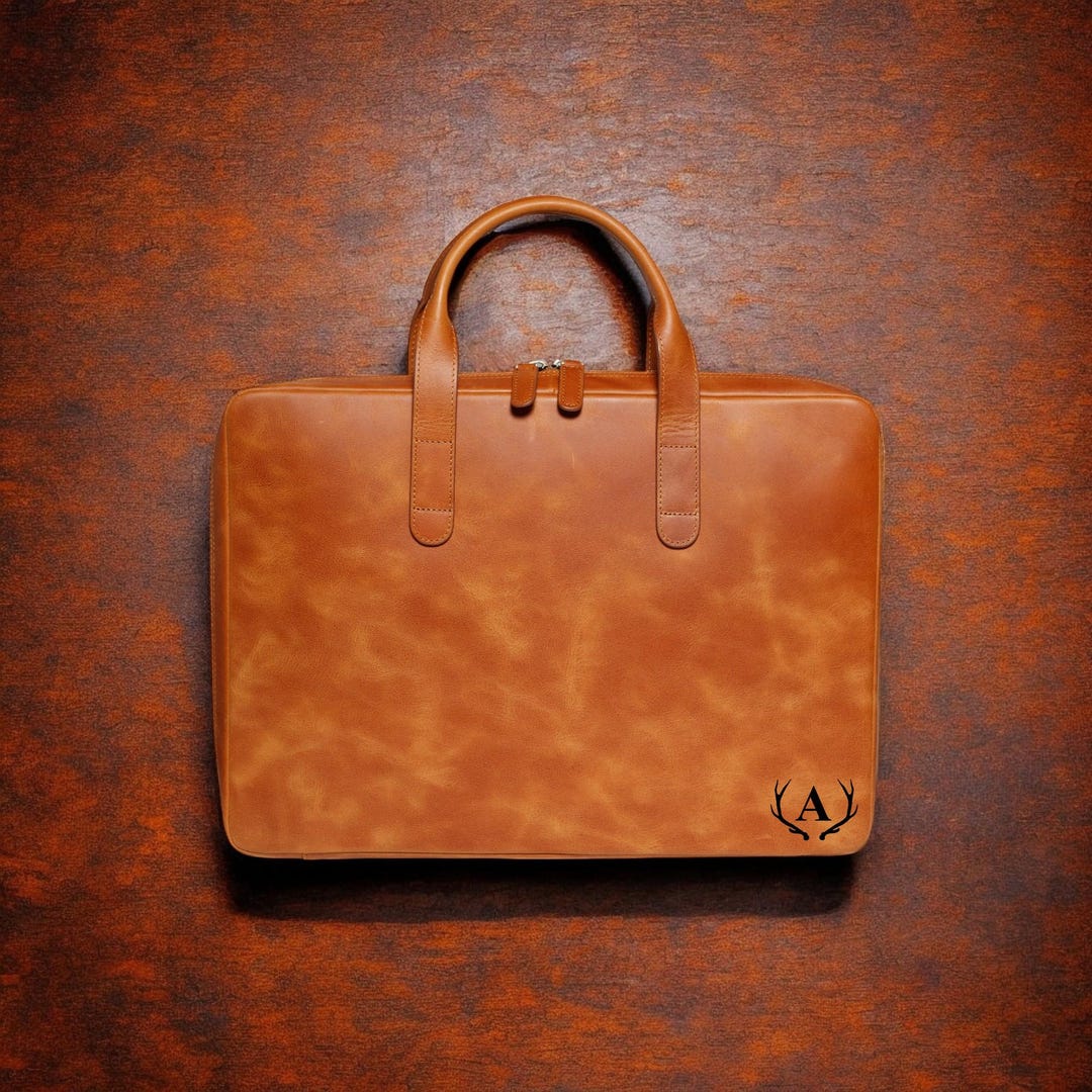 Personalized Leather Laptop Case for Men, Handmade MacBook Cover ...