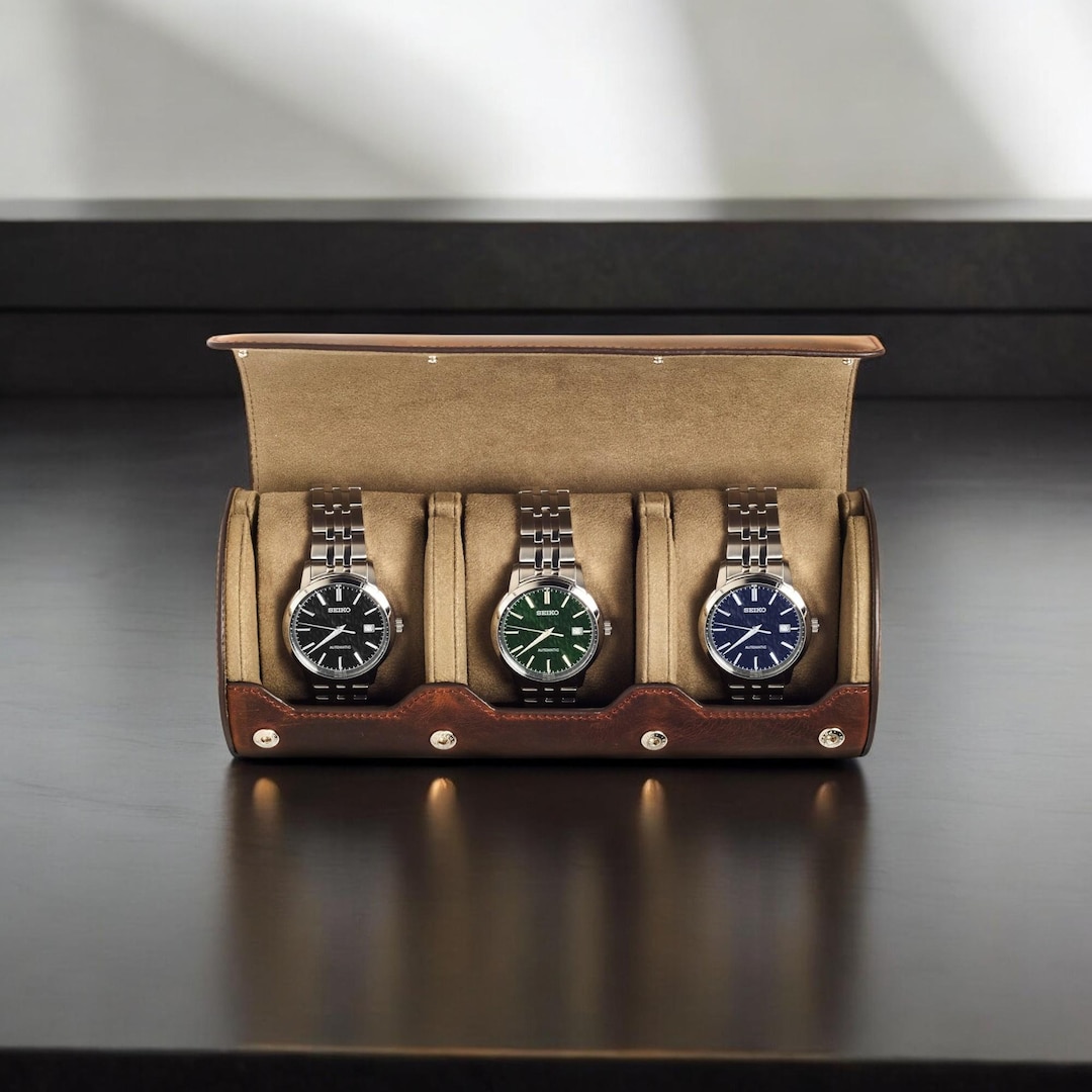 Personalized Leather Watch Case, Custom Watch Box, Handmade Travel ...