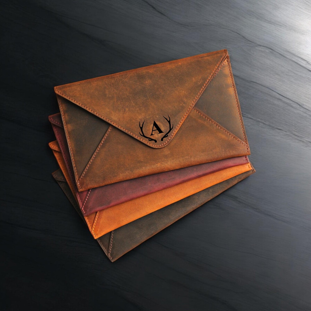 Customized Cash Envelope Wallet, Handmade Leather Wallet, Slim Women's ...