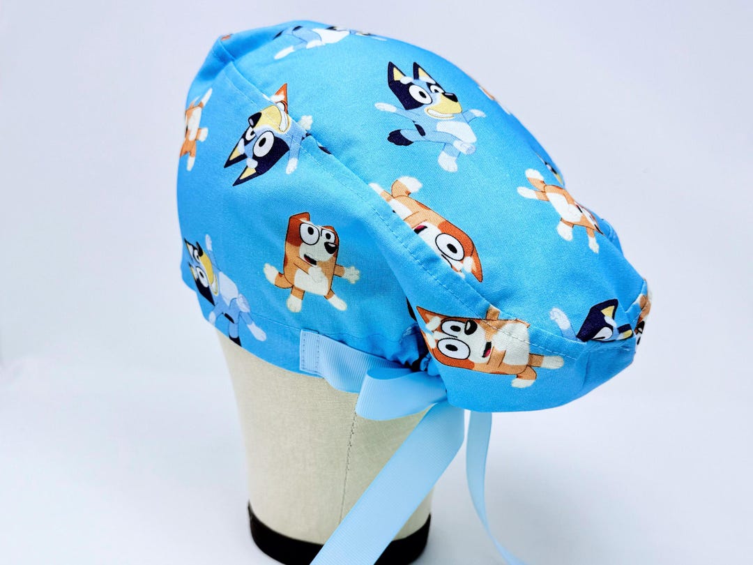 Euro Scrub Cap With Ties. Bluey European Scrub Caps for Women. Surgical ...