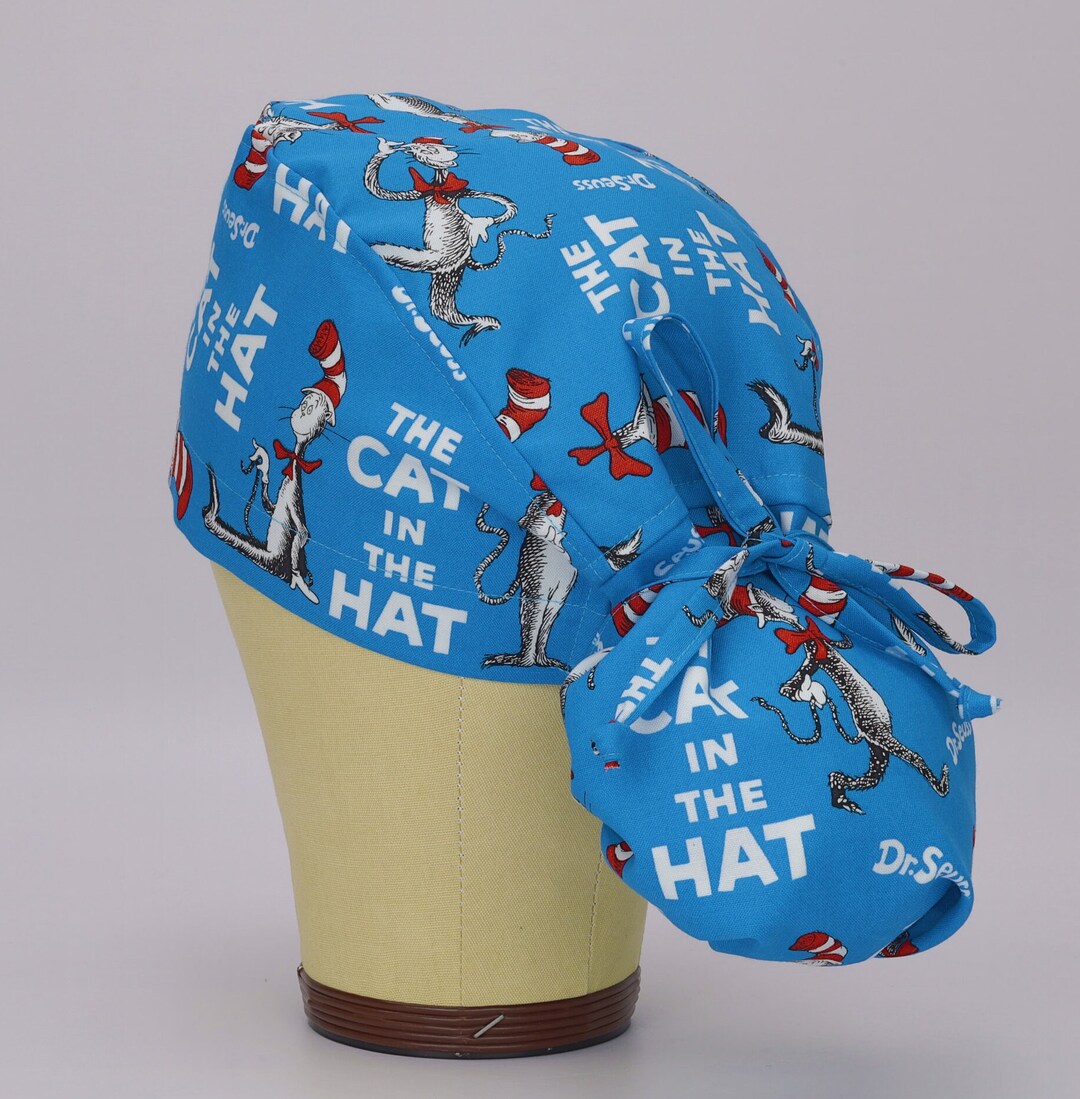 Ponytail Scrub Cap - Cats Surgical Cap for Women With Satin Lined ...
