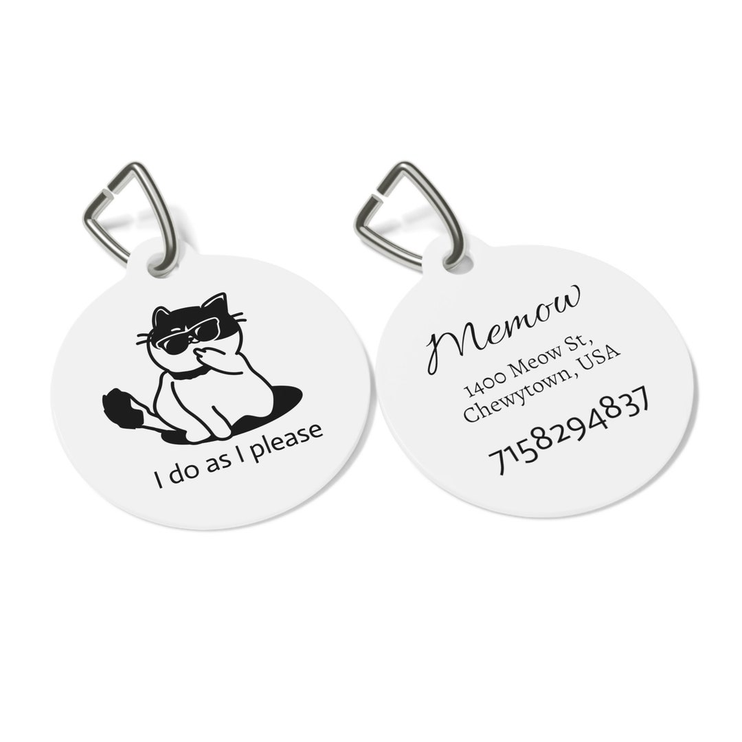 Custom Cat Name Tag Pet Name Tag Funny/cartoon/concise/simple/cute ...