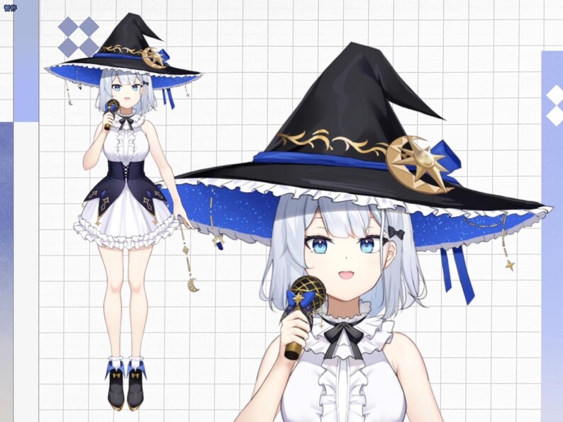 Girl Witch Live2d Vtuber Model: Fully Rigged, Ready to Use - Etsy