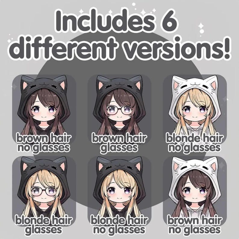 Kawaii Chibi Cat Girl Pngtuber Model - Premade Streaming Avatar - Etsy