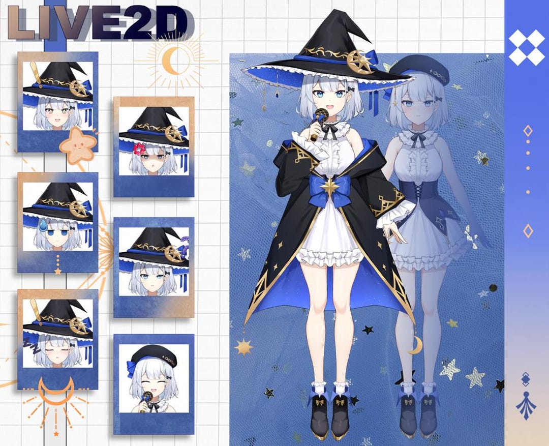 Girl Witch Live2d Vtuber Model: Fully Rigged, Ready to Use - Etsy