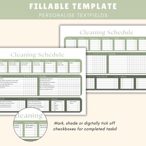 EDITABLE Cleaning Schedule | Prefilled Chores Checklist | ADHD Planner ...