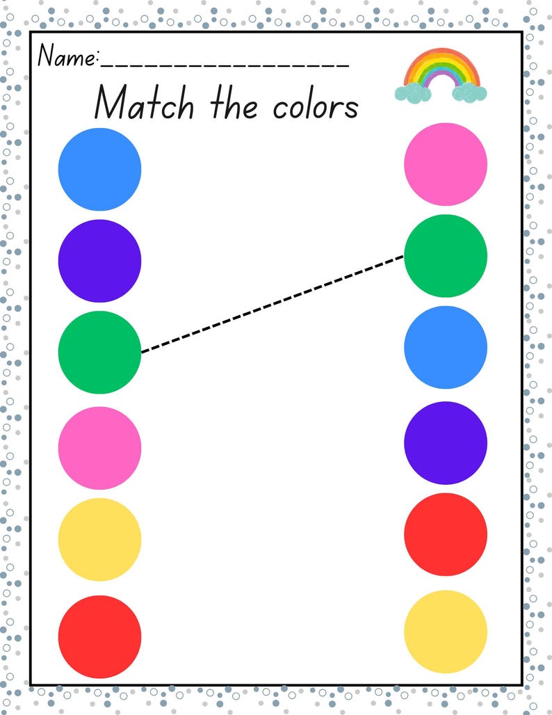 Matching Game for Kids Digital/printable - Etsy