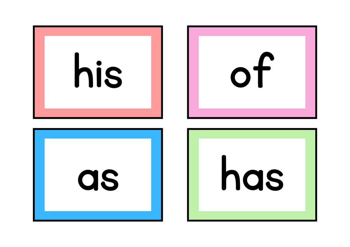 Sight Words Flash Cards for Kids Education Reading - Etsy