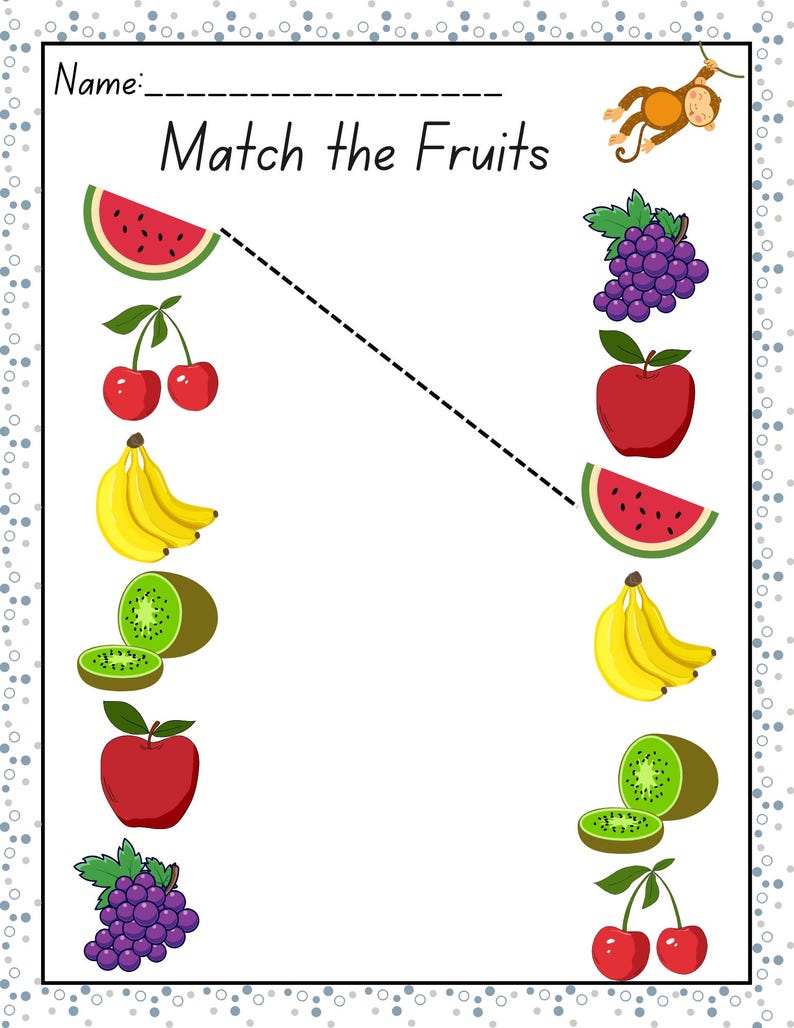 Matching Game for Kids Digital/printable - Etsy