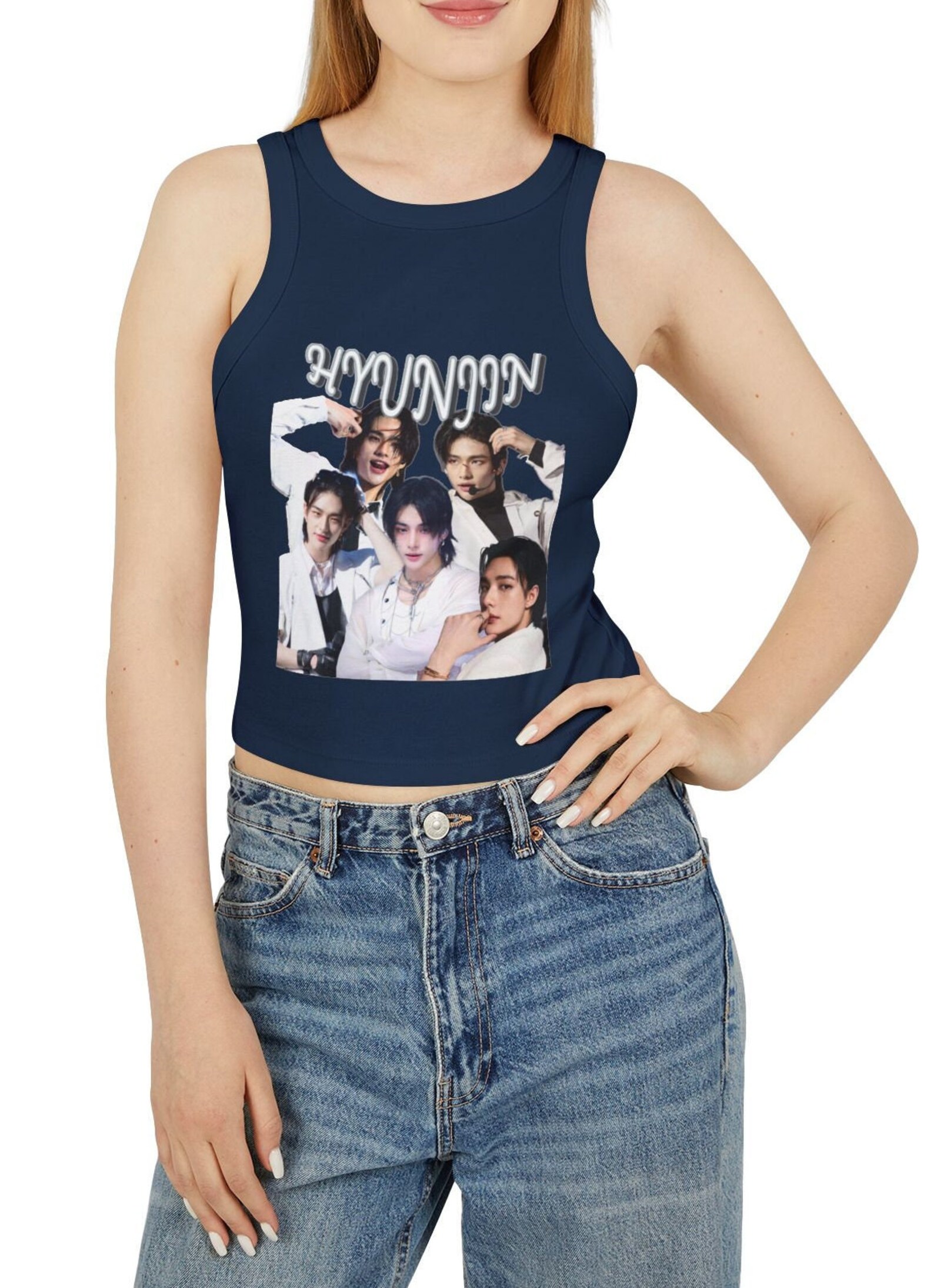 Hyunjin Tank Top, Stray Kids Tank Top, Women's Micro Rib Racer Tank Top ...