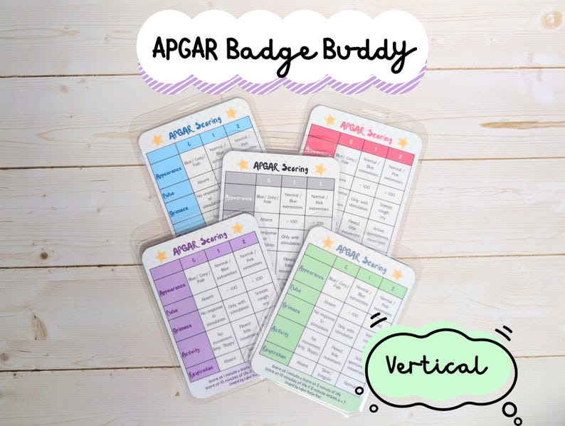 APGAR Score Badge Buddy | Updated NRP Reference Card With Umbilical ...