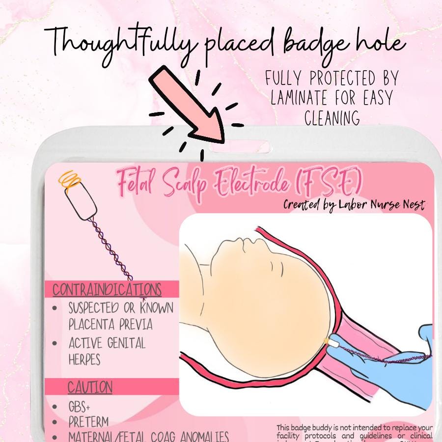 Internal Fetal Monitoring Badge Buddy | Labor and Delivery Nurse IUPC ...