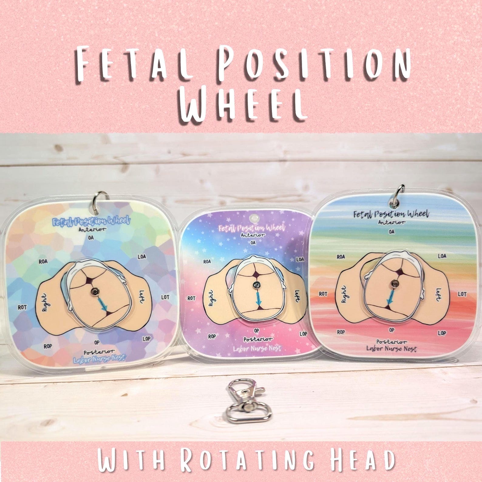 Rotating Fetal Position Wheel Badge Buddy | Vertex Presentation Visual ...