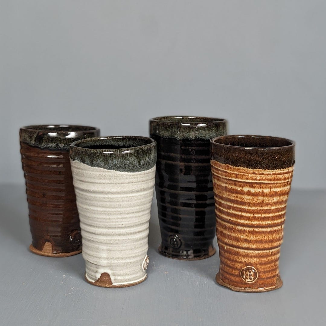 Handmade Tall Pottery Cup: 14 Oz Beer Stein - Etsy