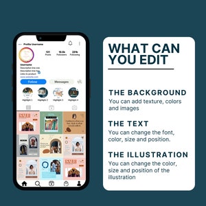 60 Editable Instagram Templates Canva Bundle Instant Download Social ...