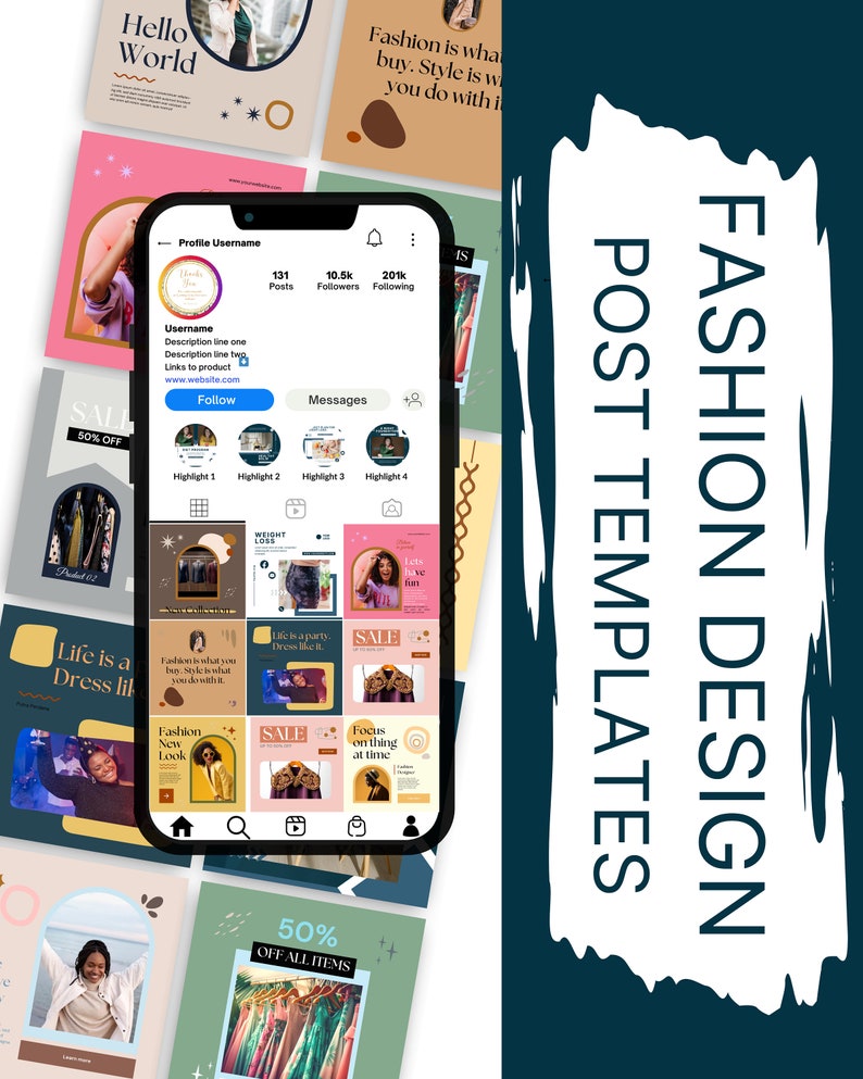 60 Editable Instagram Templates Canva Bundle Instant Download Social ...