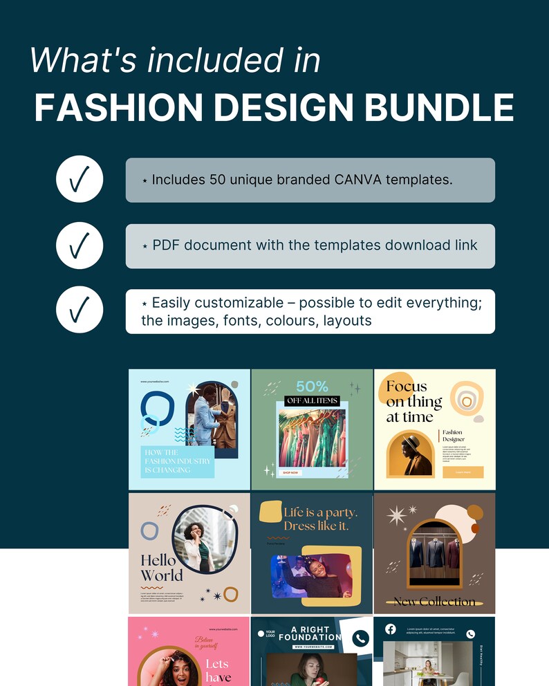60 Editable Instagram Templates Canva Bundle Instant Download Social ...