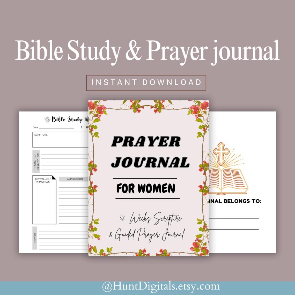 Bible Study & Prayer Journal, Verse Mapping Printable, Bible Study ...